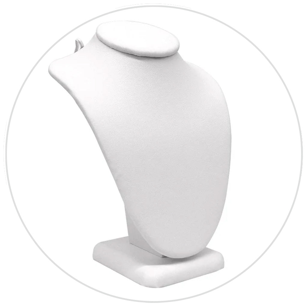White Leatherette Jewelry Display Stands & Sets | Gems On Display