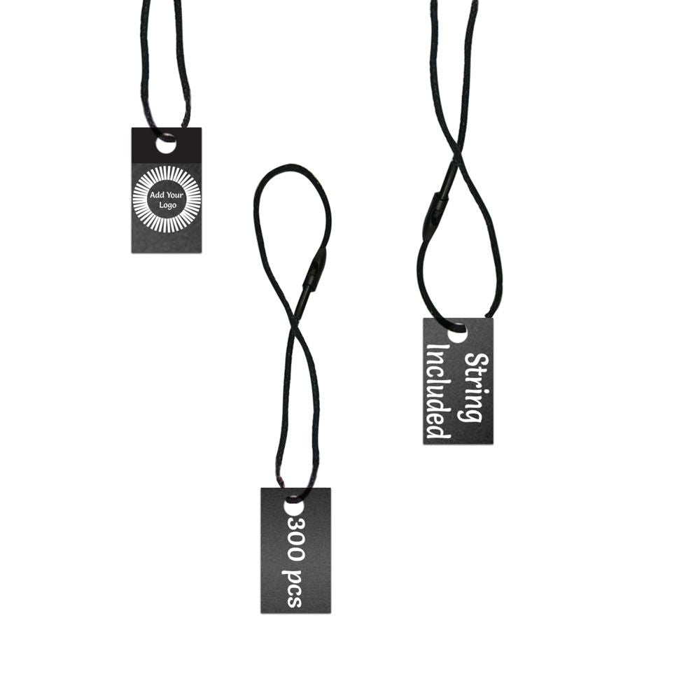 Custom Black Small Hang Tags - String Included