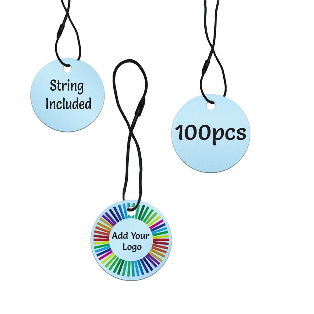 Blue Printable Round Tags - Custom Circle Hang Tags