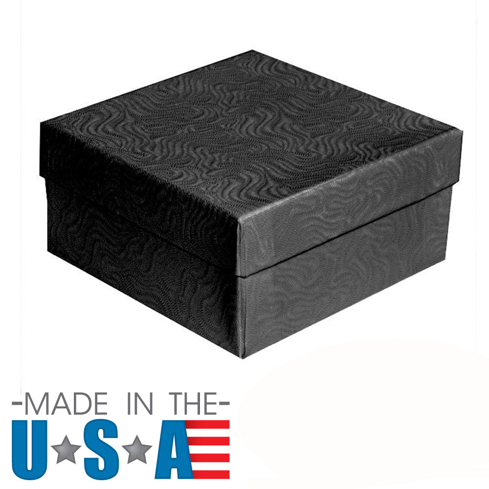 Black Swirl Cotton Filled Gift Boxes #34 | Gems on Display