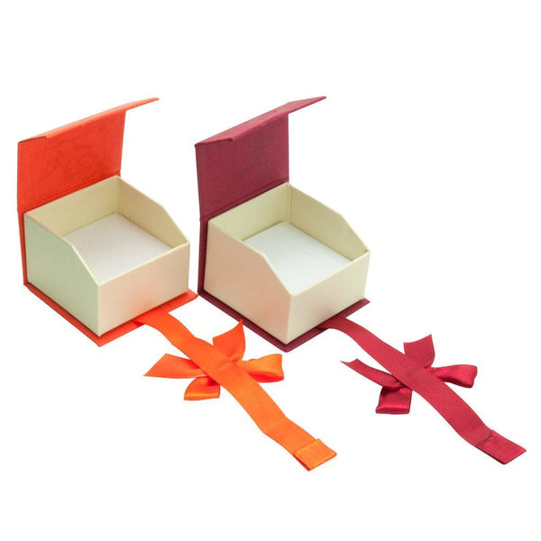 Red & White Magnetic Ribbon Jewelry Gift Boxes - Wholesale | Gems On ...