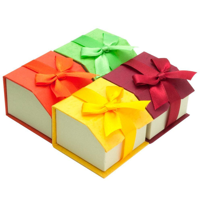 Gold & White Magnetic Ribbon Jewelry Gift Boxes - Wholesale | Gems On ...