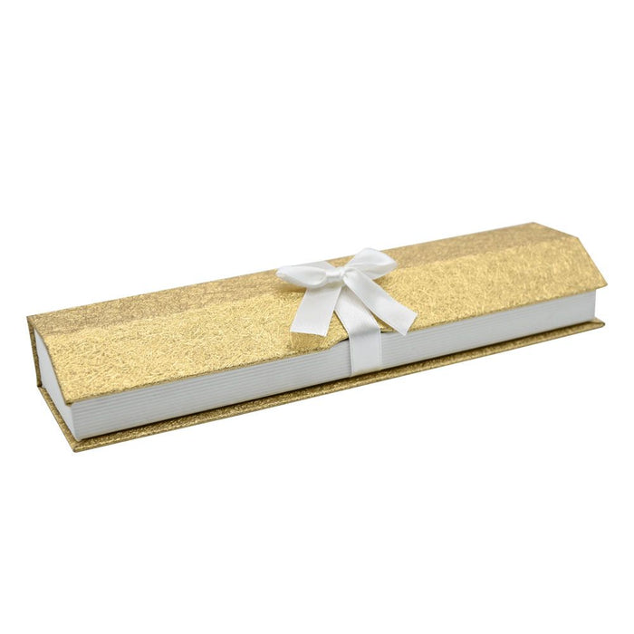 Gold & White Magnetic Ribbon Jewelry Gift Boxes - Wholesale | Gems On ...