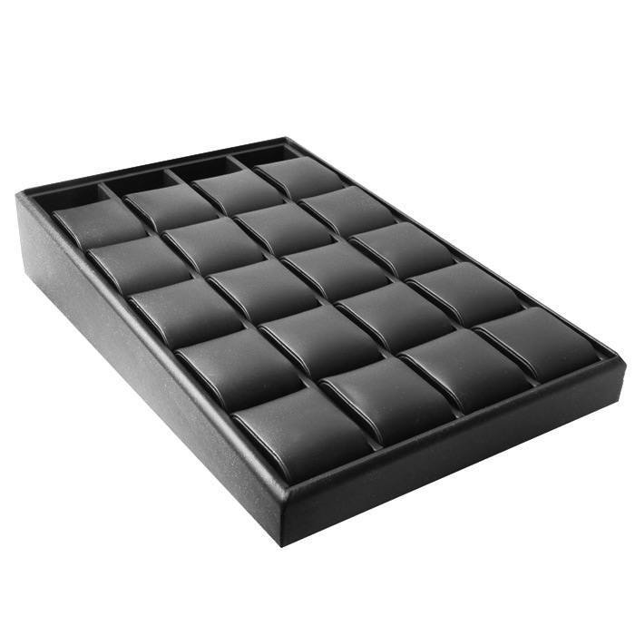 20-Watch Display Tray | Black Leatherette Showcase